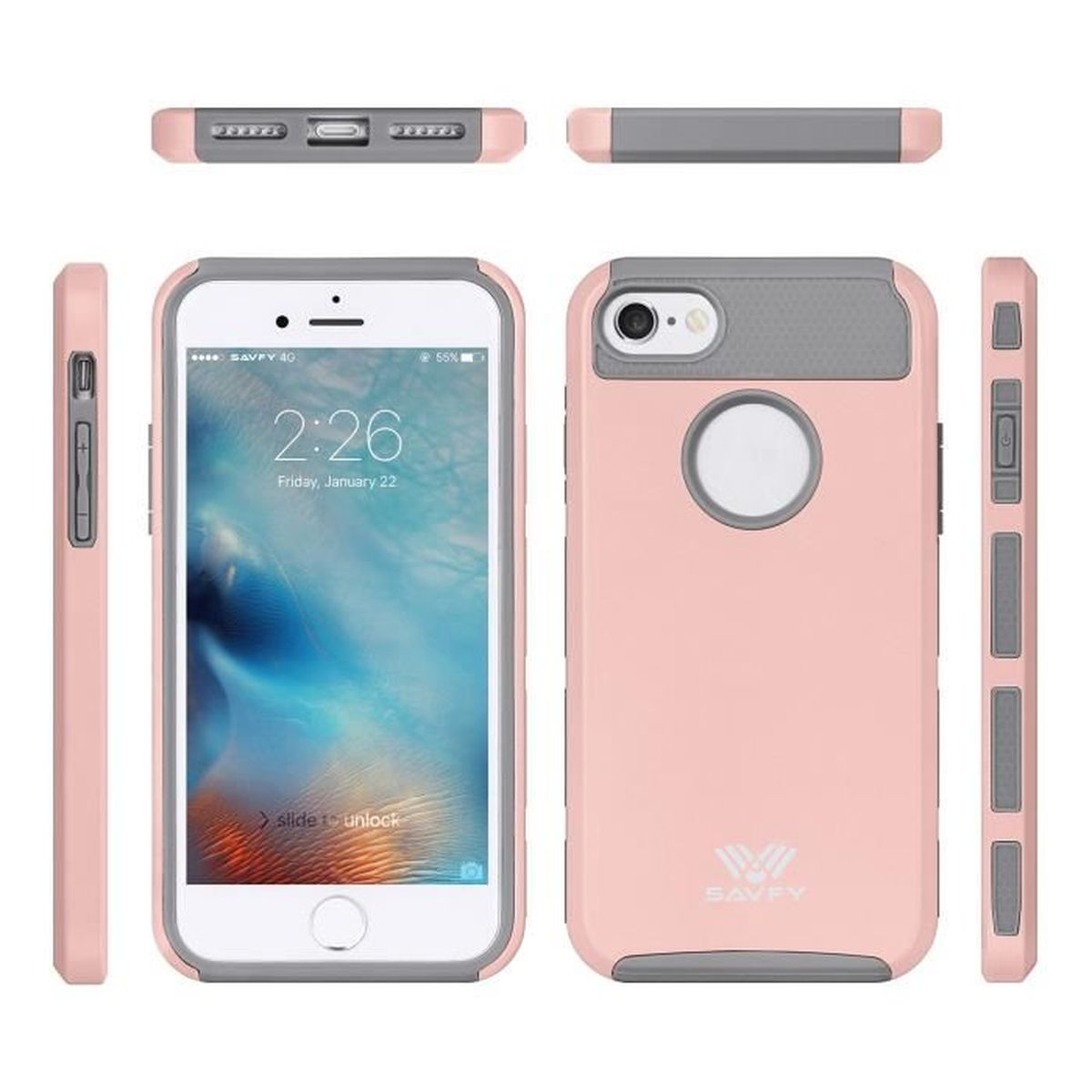 Coque iPhone 7 (2016), SAVFY iPhone 7 Housse Étui Hybride Armour Couche ...