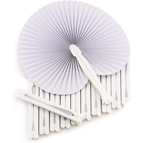 WeddingTree 60 x Eventail Mariage Personnalisable – Lot Eventail Blanc ...