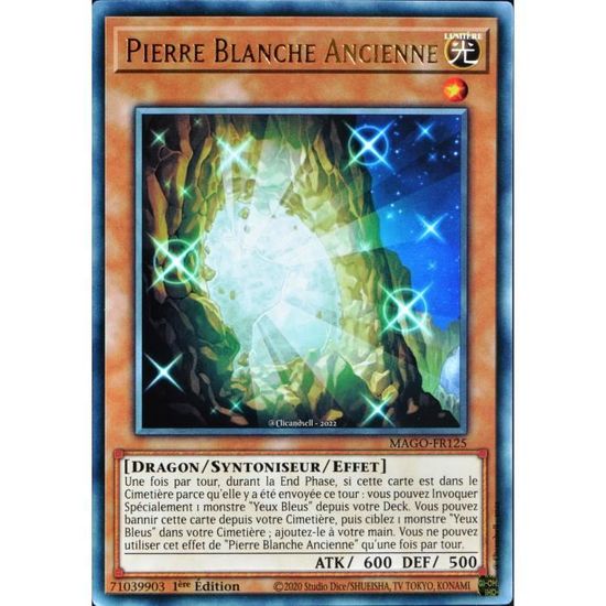 Carte YU-GI-OH MAGO-FR125 Pierre Blanche Ancienne Rare NEUF FR - Cdiscount Jeux - Jouets