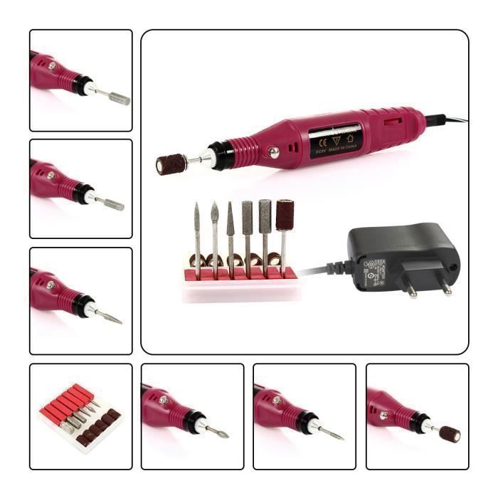 Kit Ponceuse Prof Electrique Lime Ongles Manucure Avec Embouts ponage ...