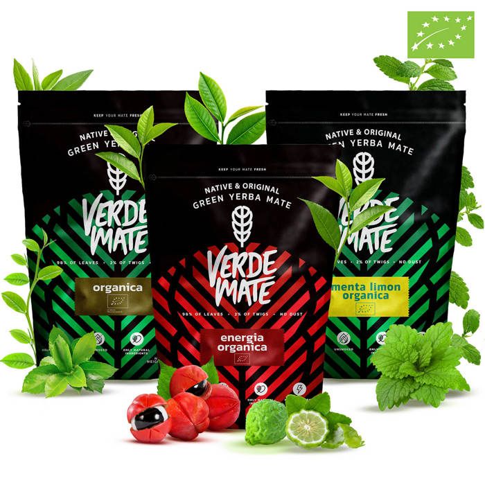 Yerba Mate Kit Verde Mate BIO Organica Guarana Menta Limon - Non Fumé ...