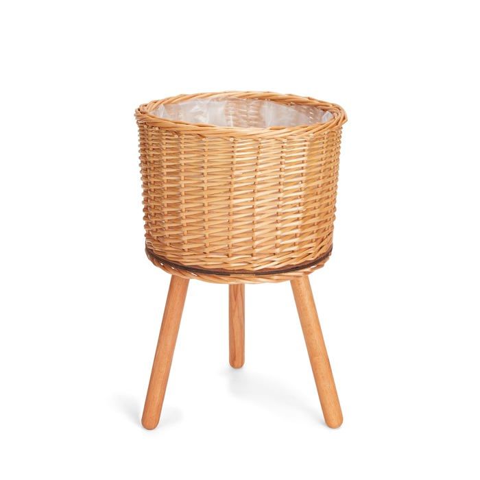 Cache-pot en rotin - Paco Home - Lot de 2 - 27x27x43.4 cm - Nature ...