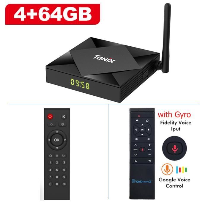 Ue Plug - 4G 64G MT12 - Tanix TX6S Android 10.0 Boîte de TÉLÉVISION intelligente Android 10 ...