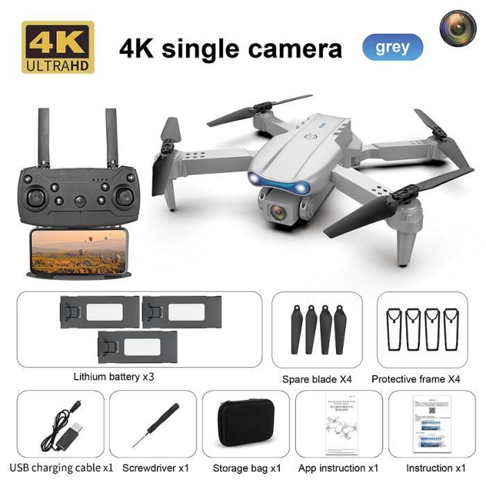 Simple C-3B-Gris - KBDFA K3 E99 Pro Drone Quadricoptère Professionnel D ...