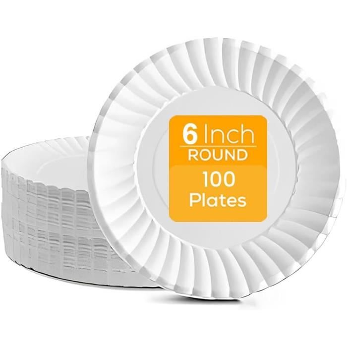 Lot De 100 Assiettes Jetables