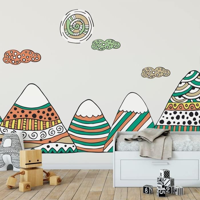 S Muraux Enfants Décoration Chambre Bébé Autocollant Sticker Mural Adhesif Géant | Achika H90 X ...