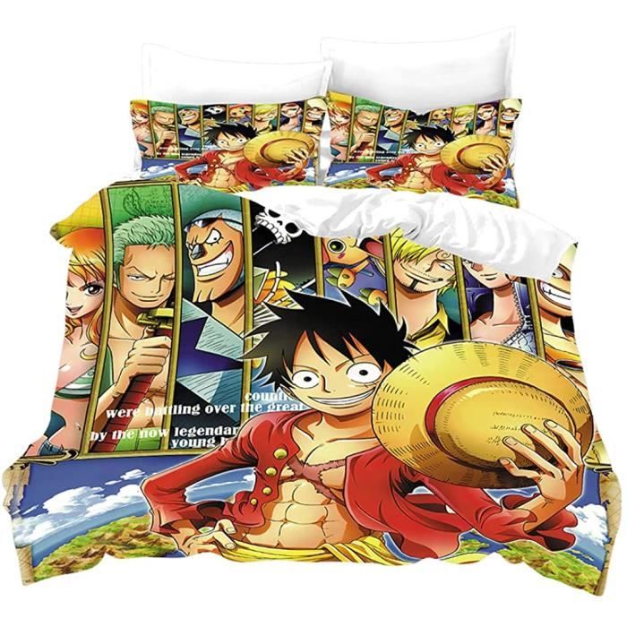 Housse de Couette One Piece,Mang Luffy Zoro Anime Motif 3D Parure de ... Housse de Couette One Piece,Mang Luffy Zoro Anime Motif 3D Parure de ...