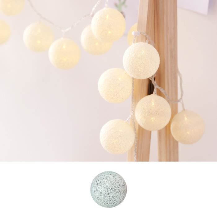 Guirlande lumineuse LED en boule de coton 1.5M 10LEDs A13 - Blanc ...