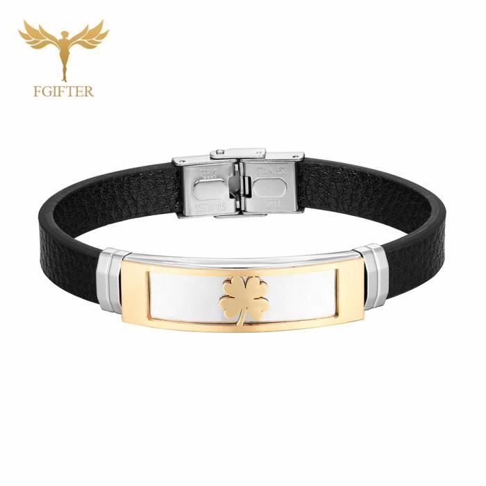 Bracelets en cuir - 17cm - Bracelets femme trèfle porte bonheur ...