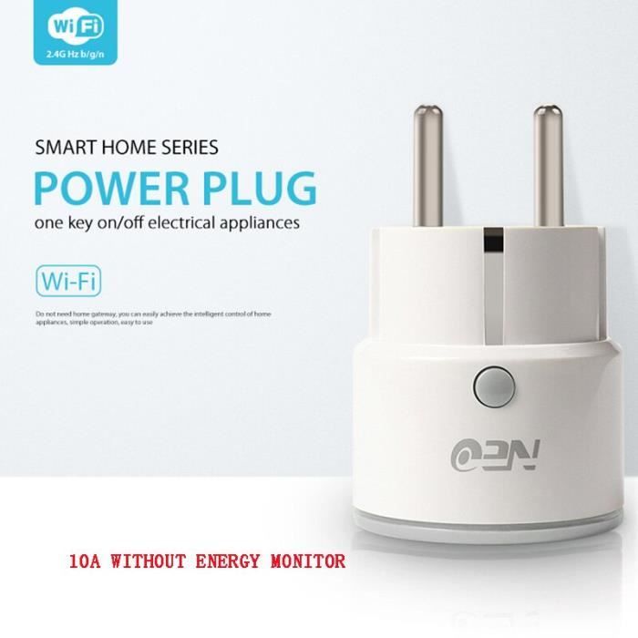 Prise électrique,Prise intelligente EU 16a Zigbee WiFi, avec moniteur d ...