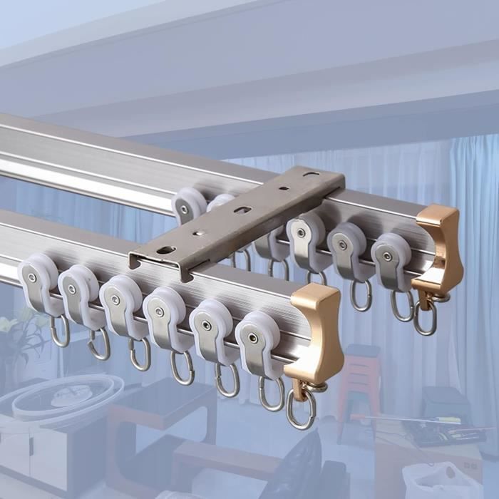 Kit De Système De Rail À Double Rideau Courbé, Tringles À Rideaux Extra ...