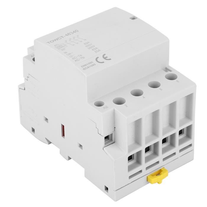 LAN Contacteur 4No Contacteur Ac Domestique 4P 4No 230/240V 63A, Contacteur Modulaire, Montage ...