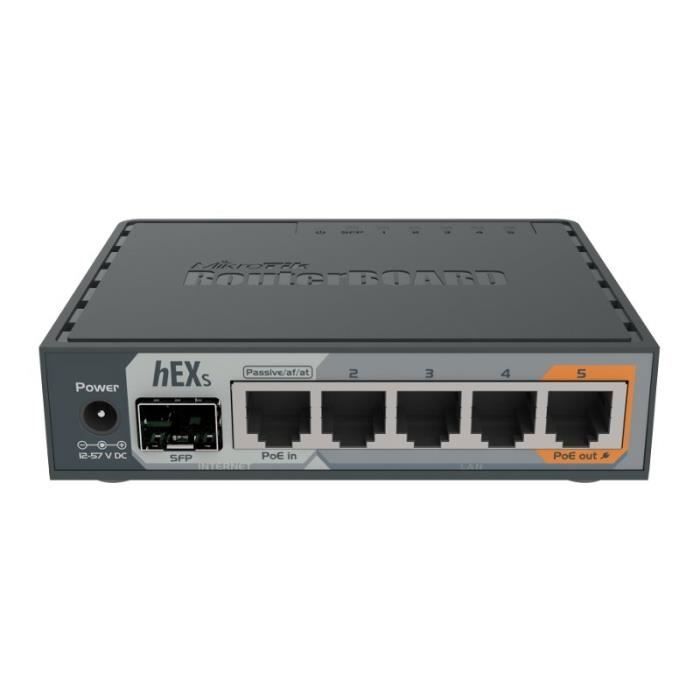 Routeur - MikroTik - hEX S - 5 ports Gigabit - SFP port - PoE output ...