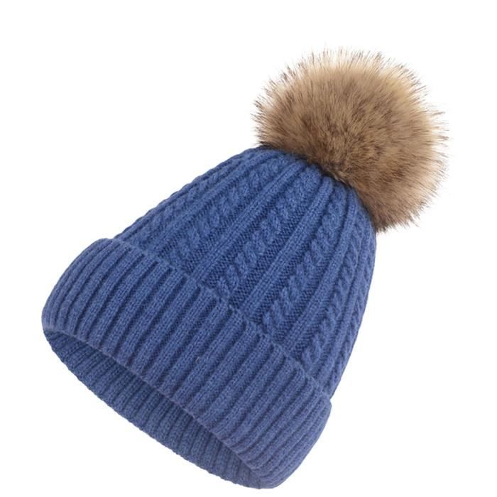 Bonnet Femme Hiver, Bonnet en Tricot Torsadé Doux Et Épais Bonnet ...
