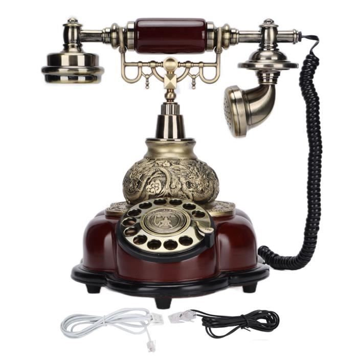 Sonew Téléphone Vintage Téléphone Filaire Rétro à L'ancienne Rotative ...