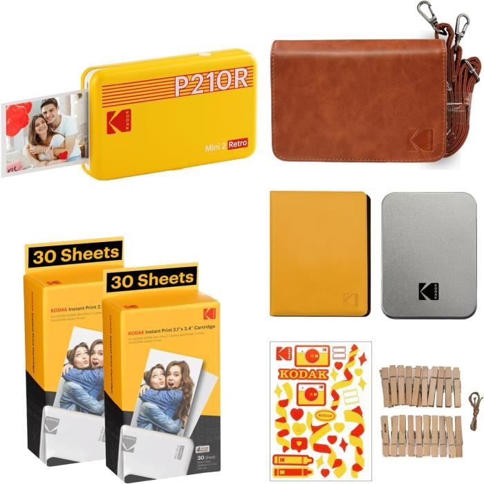KODAK Mini 2 Imprimante Photo Mobile R tro 4PASS 5 3 X 8 6 Cm kodak-mini-2-imprimante-photo-mobile-r-tro-4pass-5-3-x-8-6-cm