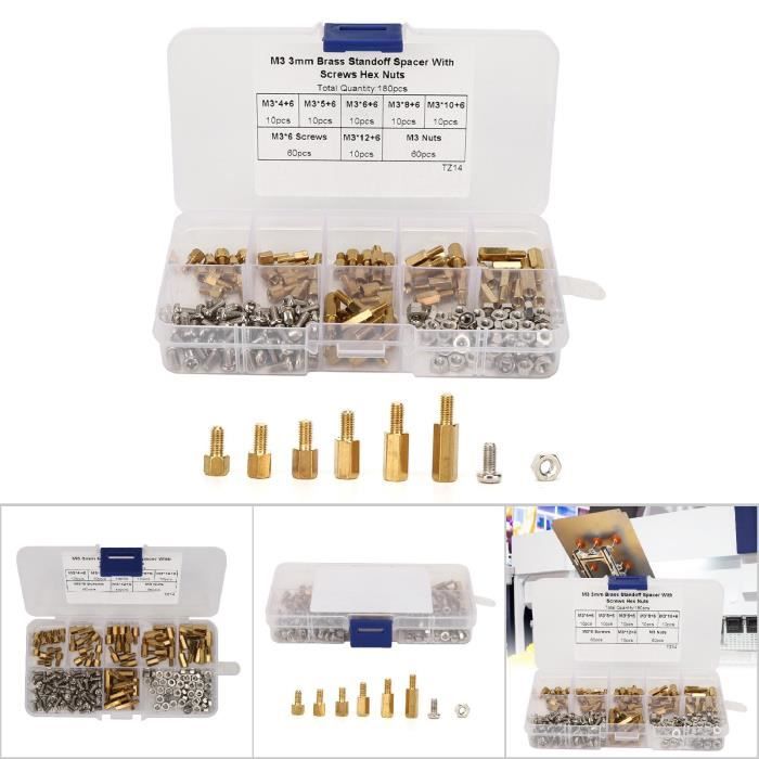 Jeu d'entretoises - YUM - 180 pièces - Acier au carbone - Boîte de ...