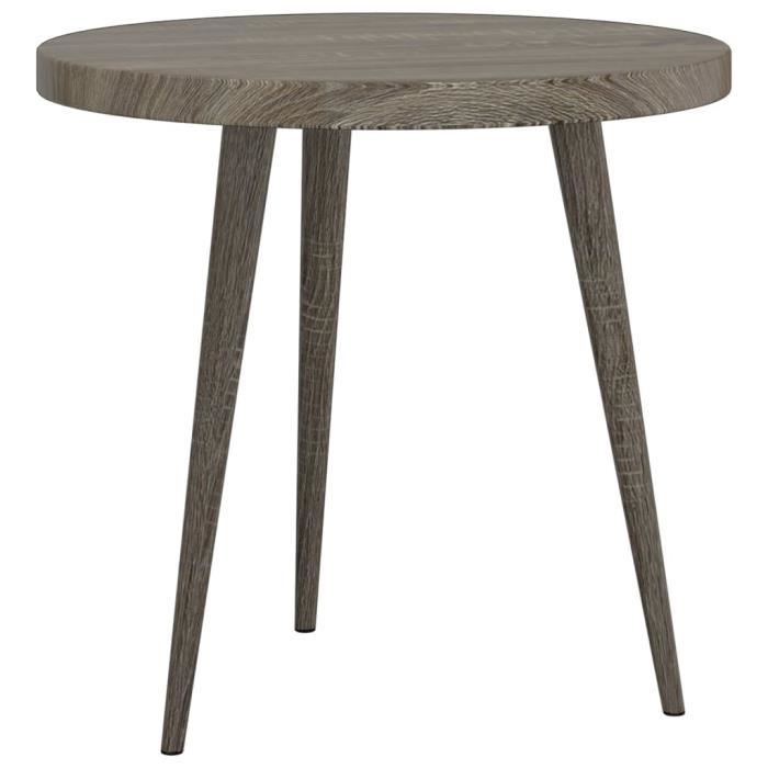 Tables d'appoint - YOSOO - Ensemble de 3 tables Gris MDF et fer - Rond ...