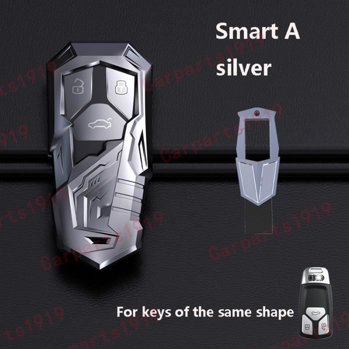 Smart A-silver -Coque de protection pour clé de voiture, pour Audi A1 A3 Q2L Q3 S3 S5 S6 R8 TT ...