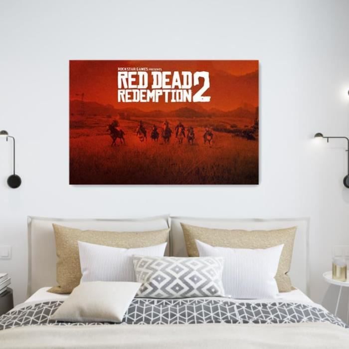 Rdr2 Poster Cowboy Jeu Vidéo Impression Sur Toile Décoration Murale 40 ...