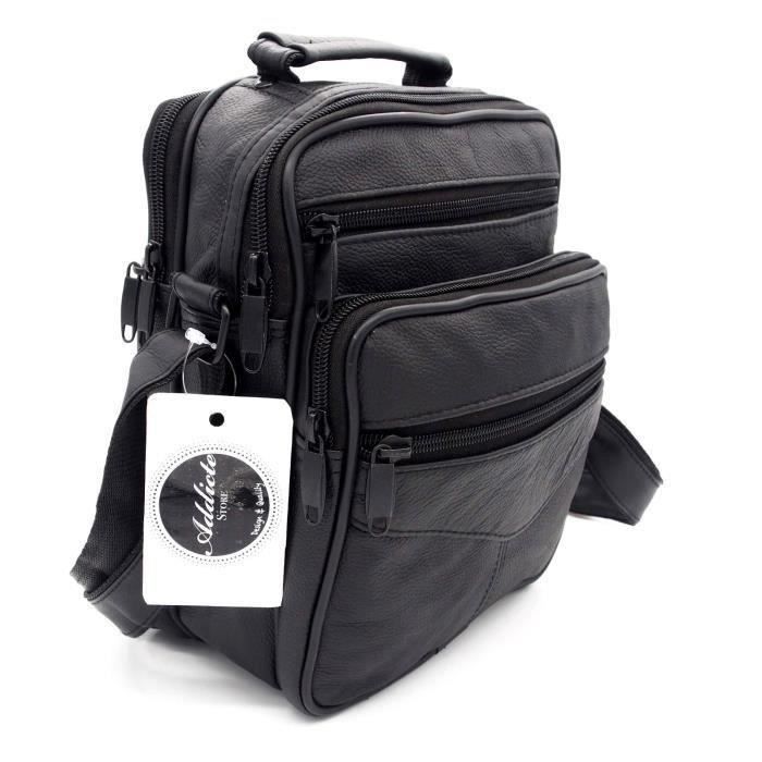Sac Sacoche Bandoulière Grand Modèle Homme Cuir Véritable Ce10946