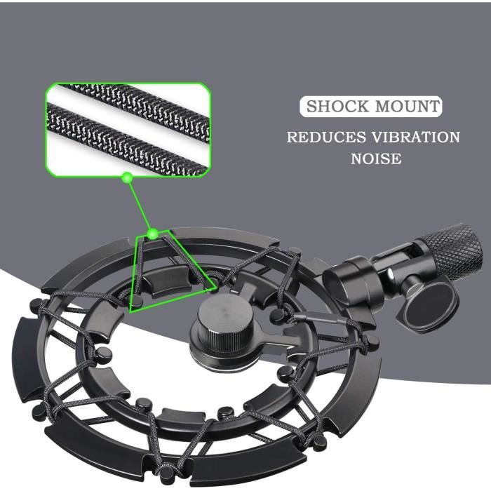 Compatible avec Shure MV7 Suspension Antichoc Professionelle - Anti-araignée Micro pour Réduire ...