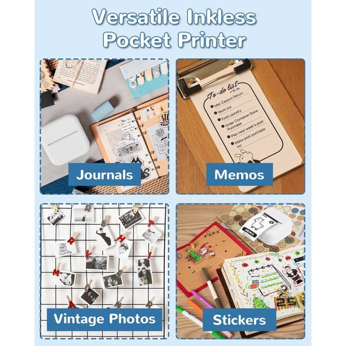 Phomemo Mini Imprimante Thermique - M02X Imprimante Portable Autocollant de Poche Compatible ...