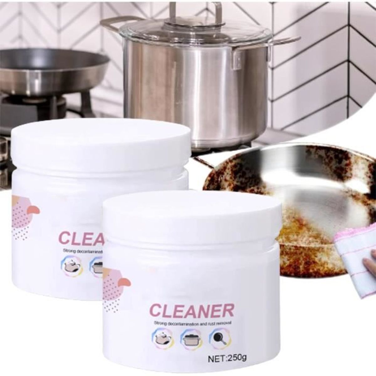 250g Foam Rust Remover Kitchen All-Purpose Cleaning Powder, Kitchen ...