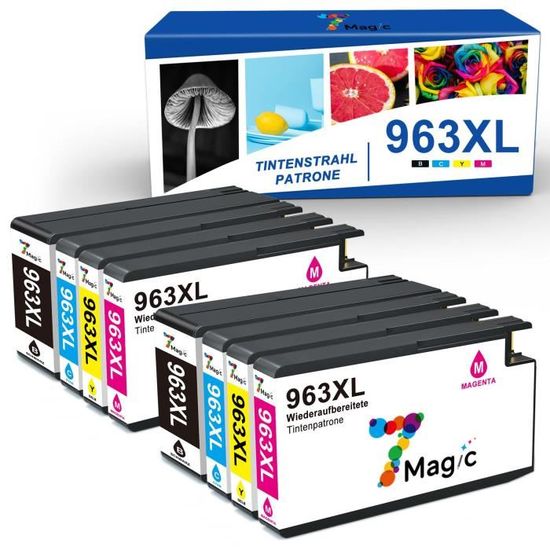 7MAGIC 8 Cartouche d'encre Compatible avec HP 963 HP 963XL pour HP Officejet Pro 9010 9012 9015 ...