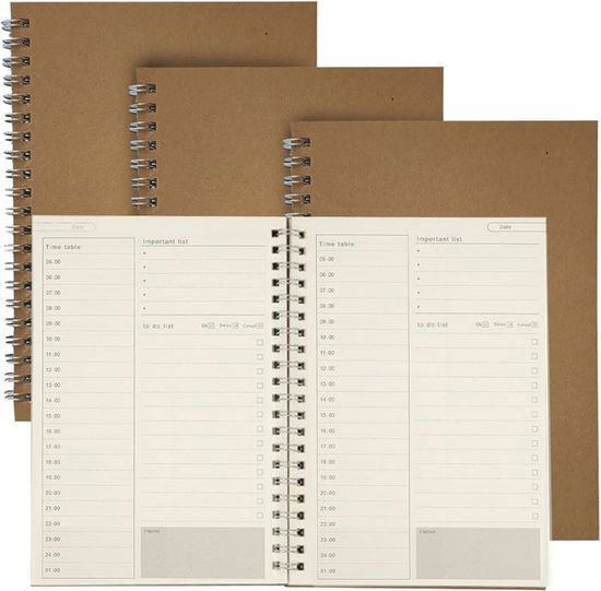 4Pcs Agenda 2024 Journalier A5 Cahiers Classique Planificateur ...