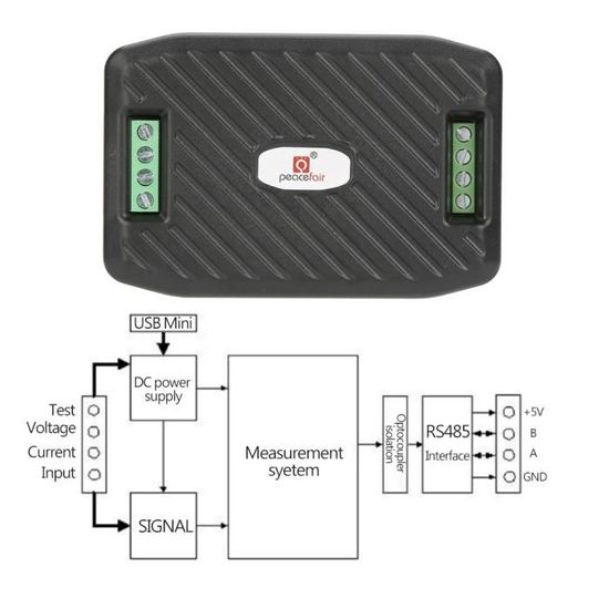 PEACEFAIR PZEM-017 DC voltage, current, power and energy meter + 50A ...