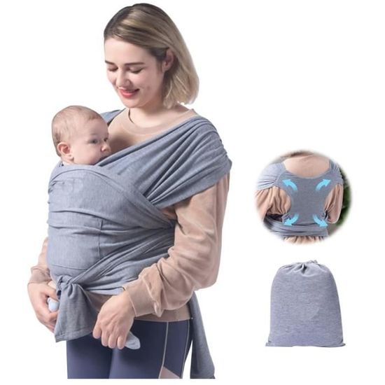 Echarpe de Portage Bebe, Sling Bébé avec Sac de Rangement, Réglable ...