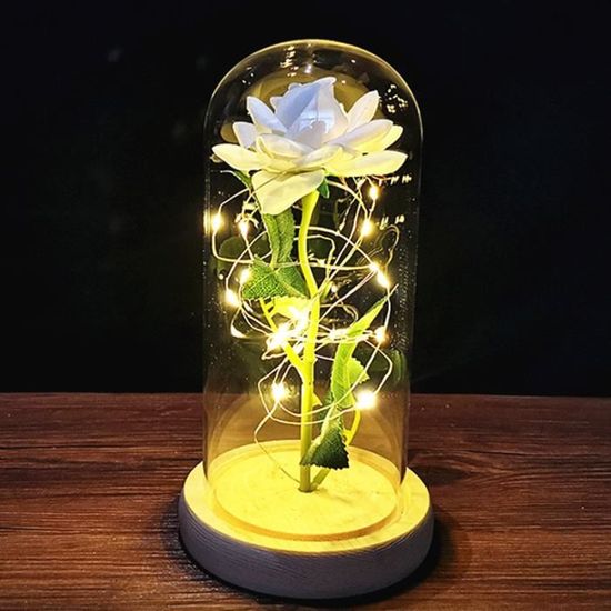 Lampe Led Rose Éternelle En Feuille De Verre, Décoration Pour La Maison ...