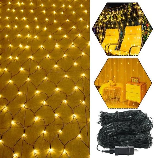 Filet Lumineux LED - LILIIN - 3x2m - Blanc Chaud - Extérieur/Intérieur ...
