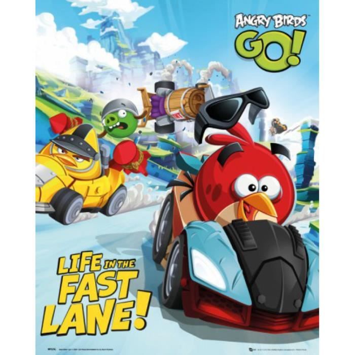 Angry Birds Mini Poster - Go, Live In The Fast … - Cdiscount Maison