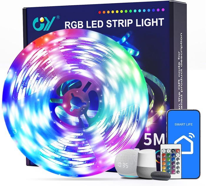 Ruban LED Chambre 5M avec Tlcommande WiFi Bande LED Connecte Alexa et ...