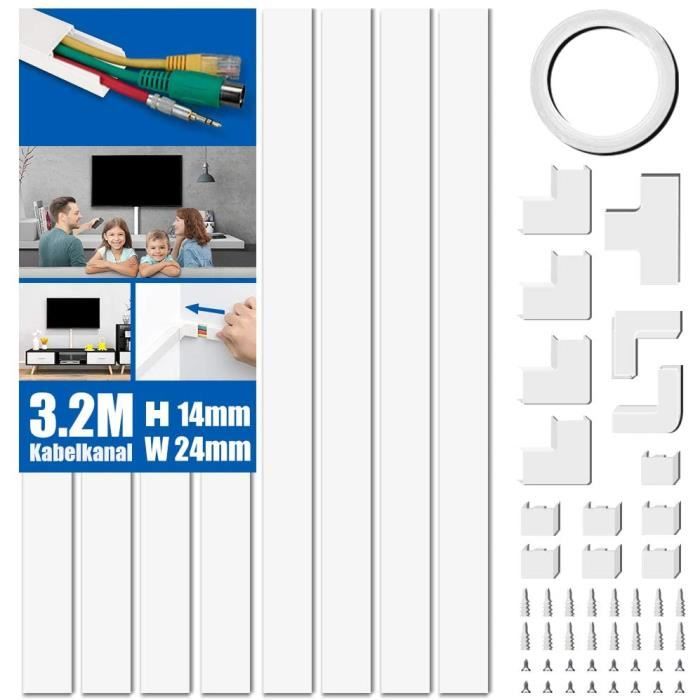 Kits de Goulottes Cache Cable, Auto-adhésif Goulotte Electrique pour ...
