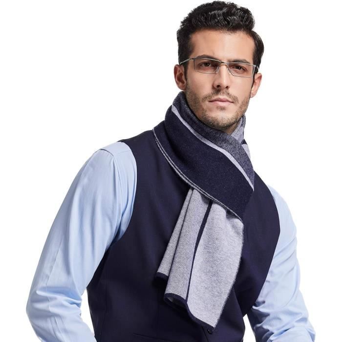 100% Laine Echarpe Hiver Hommes, Classic Luxueux Cachemire Sentir ...