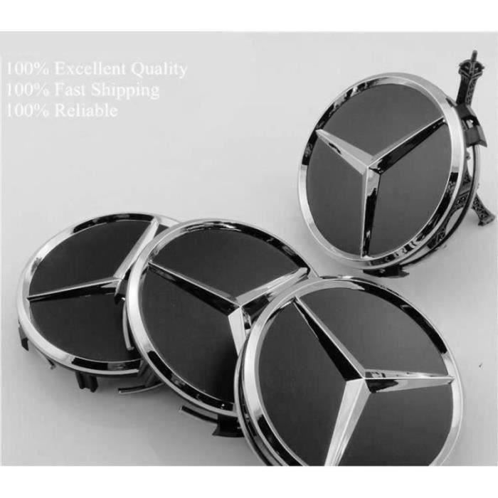 MOYEU DE ROUE Liguanghui 4 Cache moyeux de roue pour Mercedes Benz Noir ...