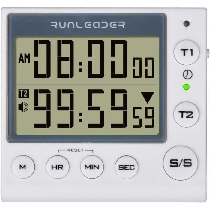 Minuteur - Rong Canaux Horloge Cuisine Alarme Numérique Minute/Seconde Minuterie - Cdiscount Maison