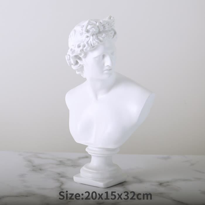 Statue De David Grec Classique, Sculpture Tête Buste, Bibliothèque De ...