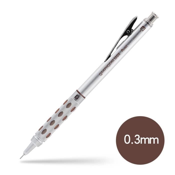 Crayon graphite - Pentel - PG1013 - 0.3mm - Corps en métal - Avec ...