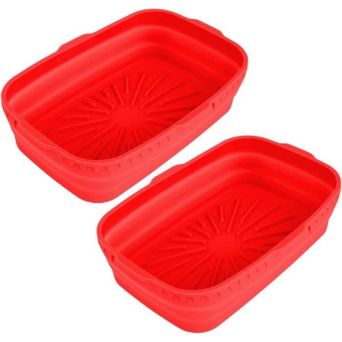 2Pcs Air Fryer Silicone Pot Reusable Air Fryer Liner Rectangle Air ...