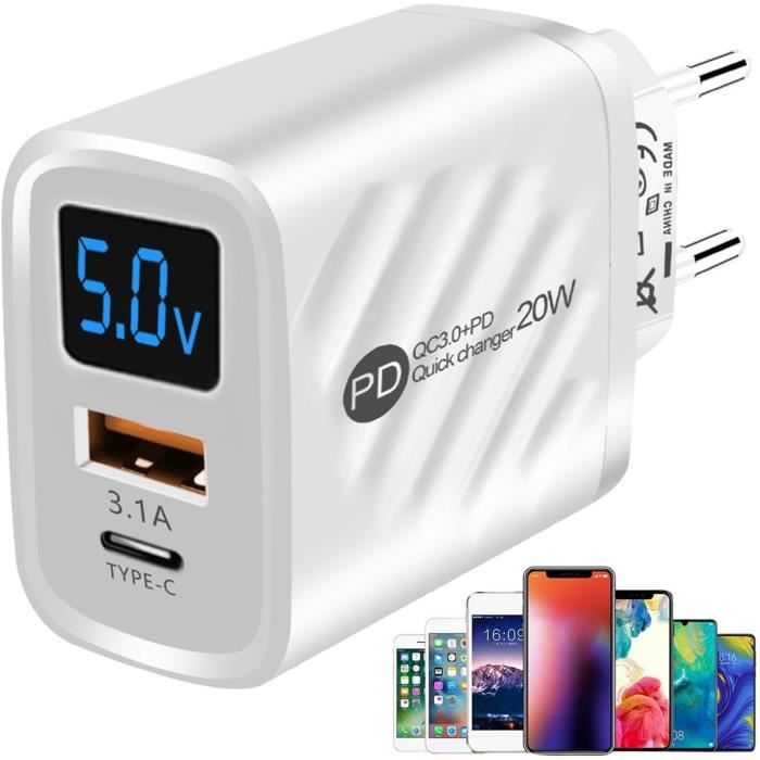 Prise Murale Usb | Bloc Usb À Double Port Type C Avec Affichage ...