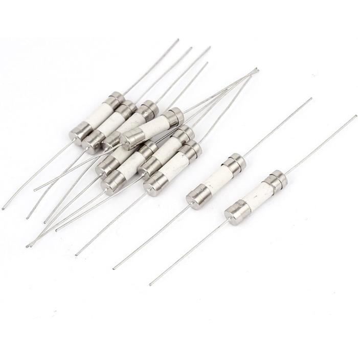 Sourcing Map Électrique Axial Fil Céramique Tube Fusibles 5 X 20Mm 250V ...