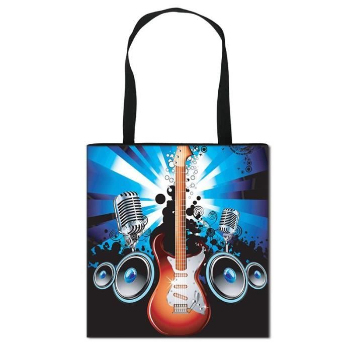 Cartable ZON30 Piano Guitar Tote Music Print Women Shoulder Bag Ladies ...