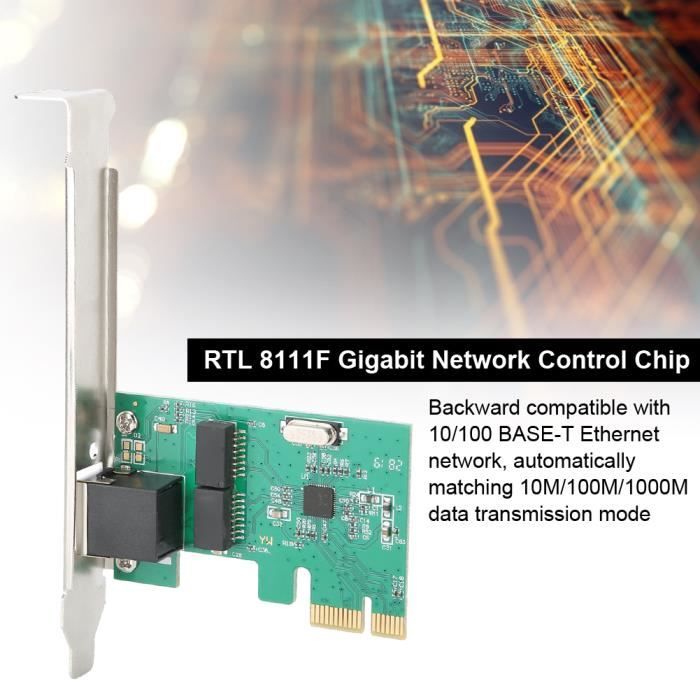 Carte réseau PCI E - Duokon - RTL 8111F - 10/100/1000Mbps - Compatible ...