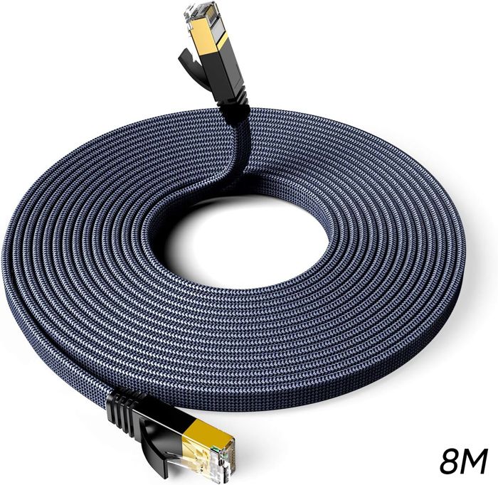 8M Câble Ethernet CAT7, External & Internal LAN Cable 10Gbit/s 600MHz ...