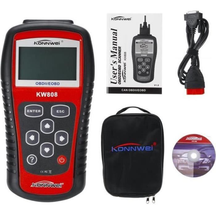 OUTIL DE DIAGNOSTIC KONNWEI KW808 OBD II Auto Diagnostic Scanner Outil ...