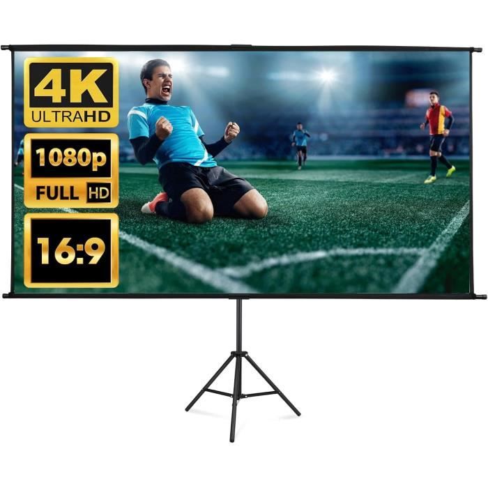 Écran De Projection Hd 4K Avec Support, 80 Pouces, 16:9, Toile De ...
